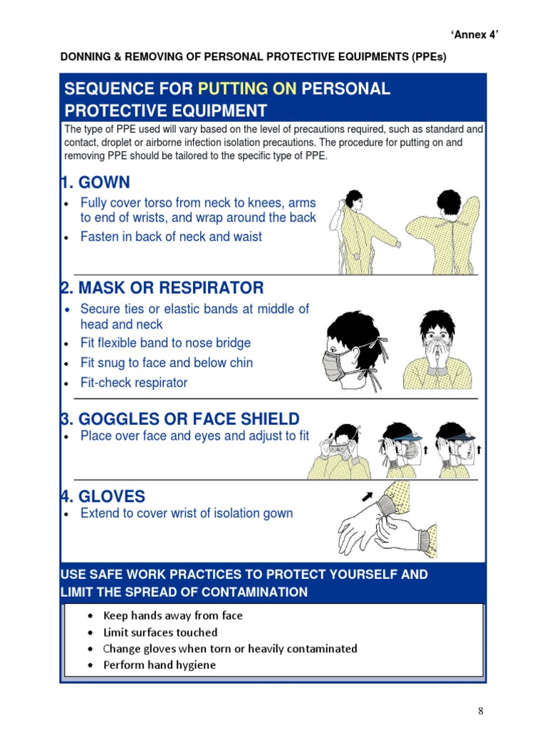 PPE Donning and Doffing Procedures | PDF | Personal Protective ...