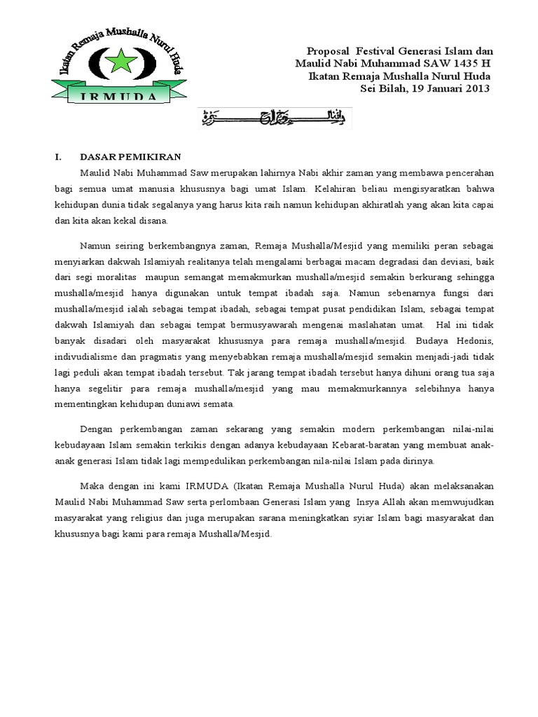Proposal Generasi Islam Irmuda | PDF