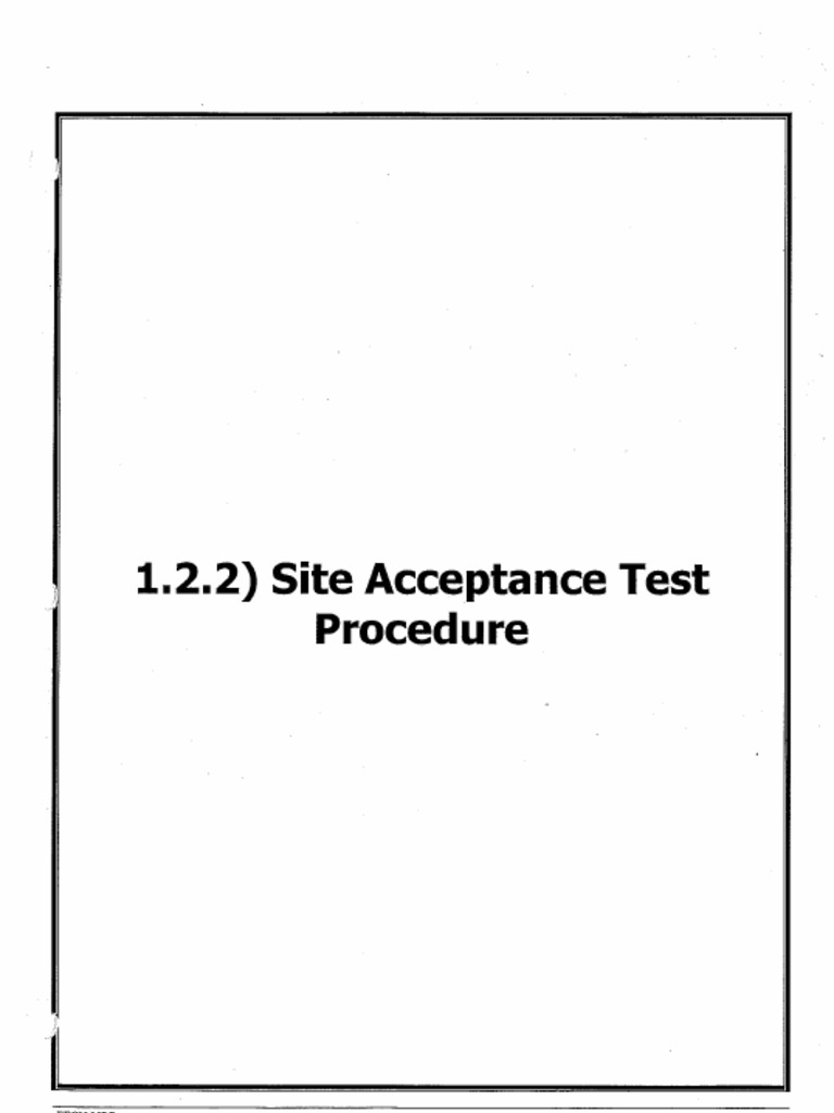7 1.2.2) Site Acceptance Test Procedure | PDF