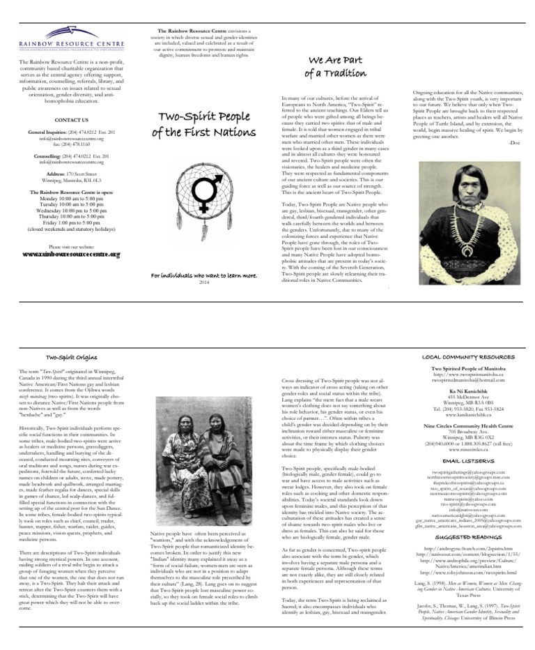 Two-Spirit People of The First Nations: We Are Part of A Tradition ...