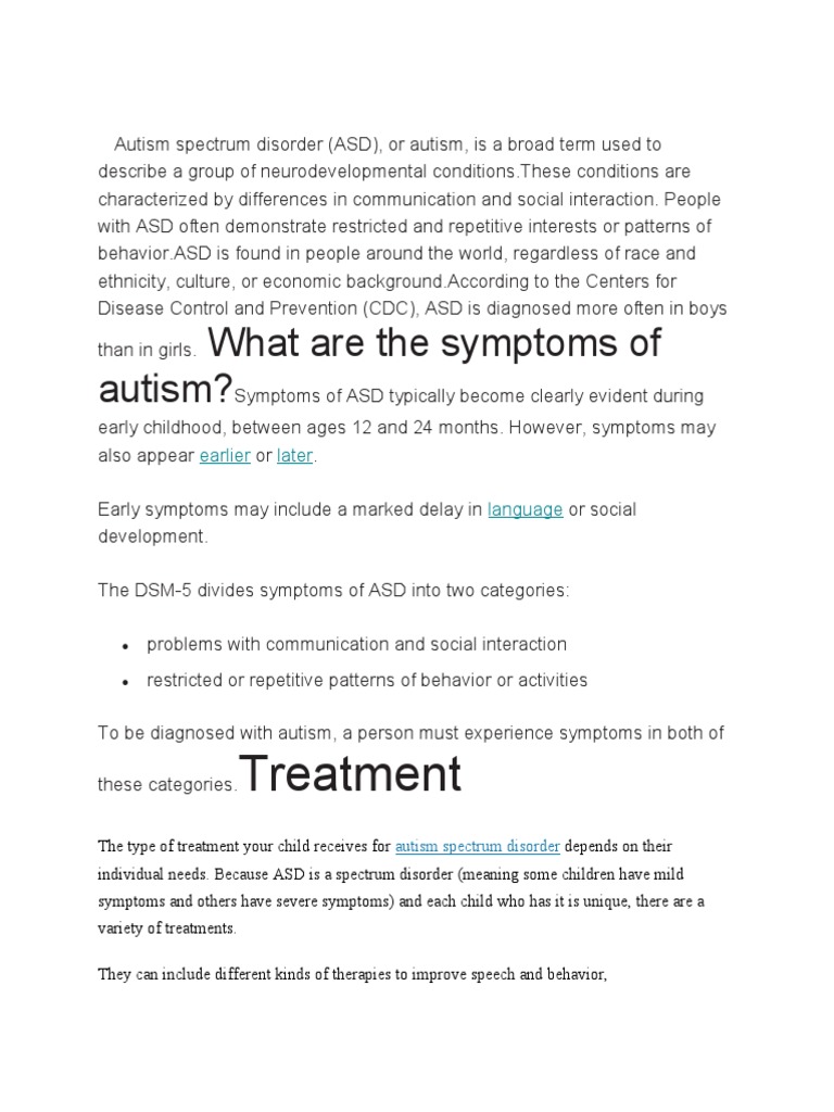 Autism spectrum disorder | PDF | Autism Spectrum | Autism