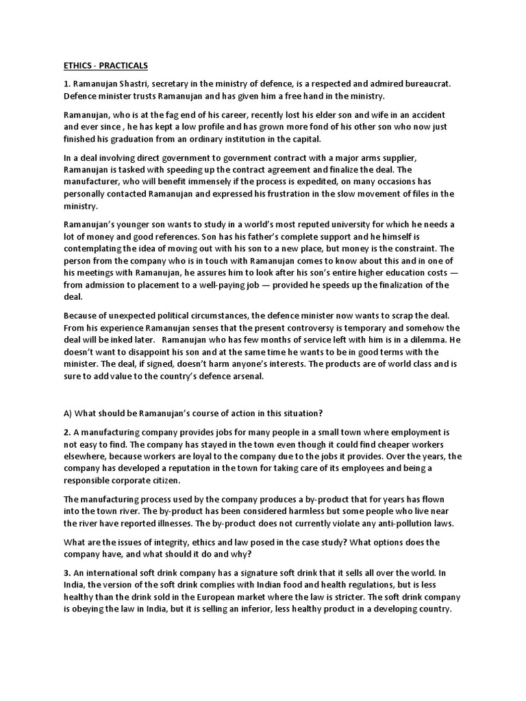 Ethics-Practicals & Skills | PDF | Employment | Economies