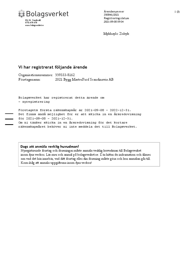 Registreringsbevis | PDF
