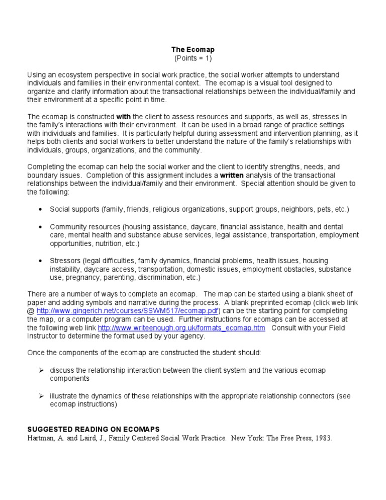Eco Map 3 | PDF | Social Support | Social Work
