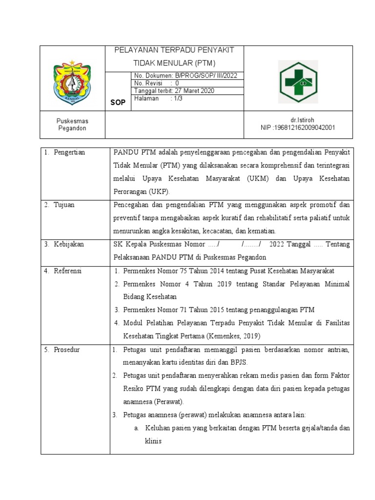 Contoh Sop Pandu PTM | PDF | Sains & Matematika