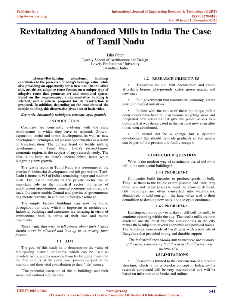 Revitalizing Historic Textile Mills: A Proposal for Adaptive Reuse of ...