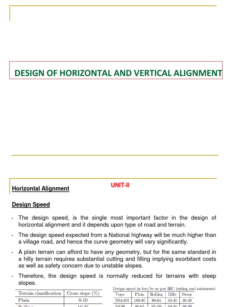 Road Alignment Design Principles | PDF