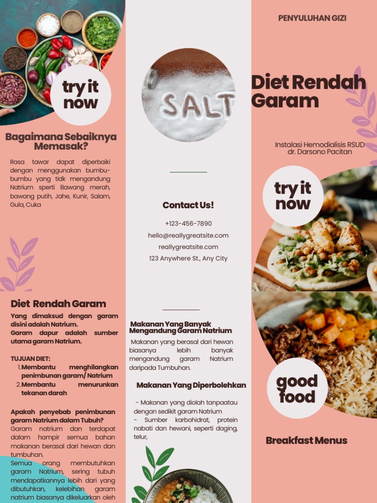 Brosur Diet Rendah Garam | PDF