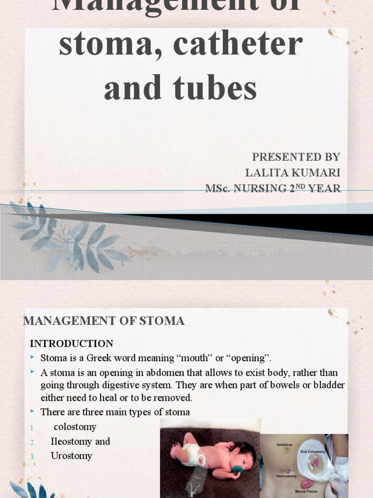 Stoma, Catheter, and Tube Care Guide | PDF | Intravenous Therapy | Catheter