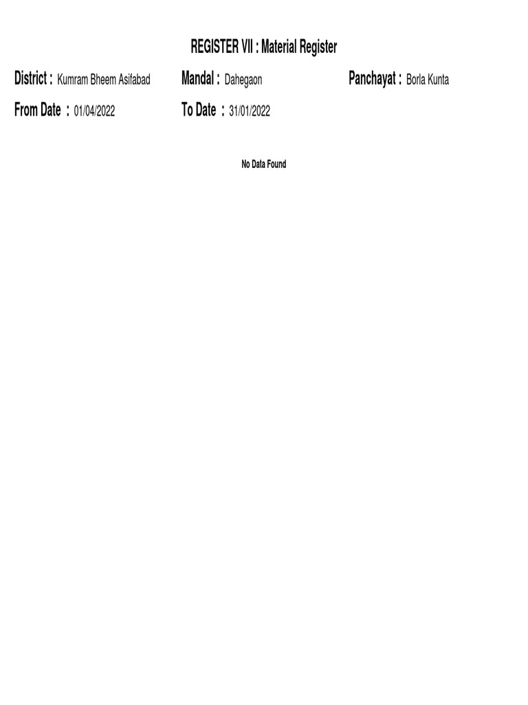 Material Register | PDF