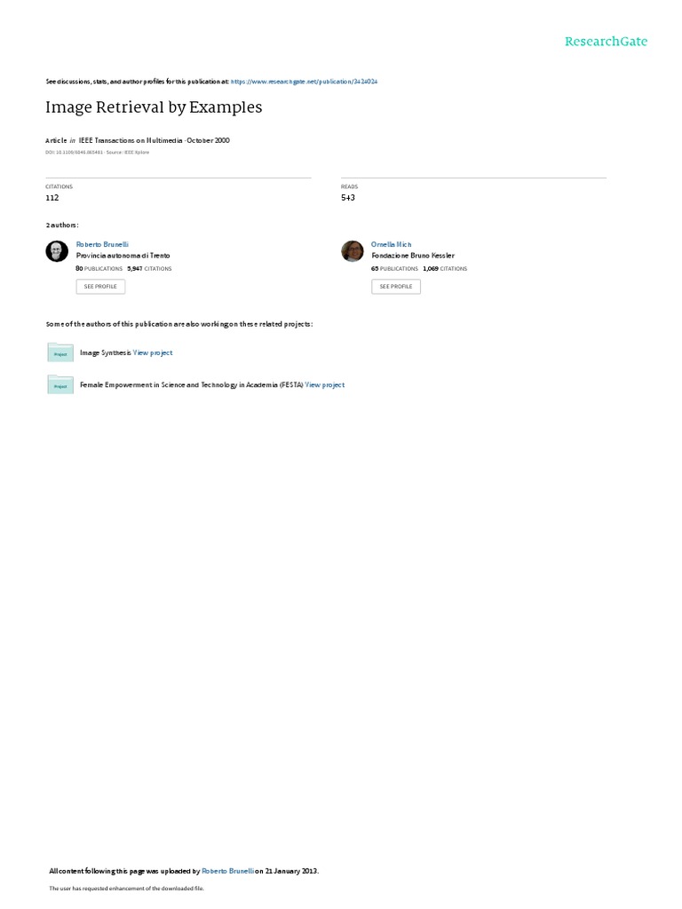 Image Retrieval by Examples | PDF | Information Retrieval | Databases