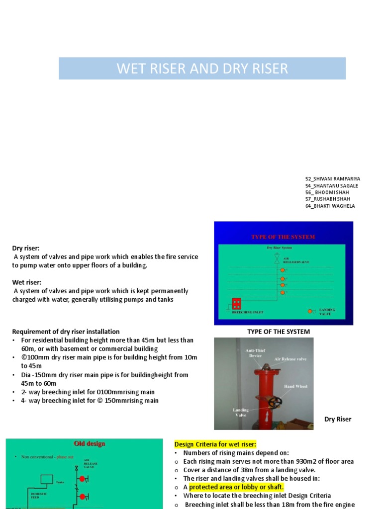 Dry Riser Wet Riser | PDF | Equipment | Civil Engineering