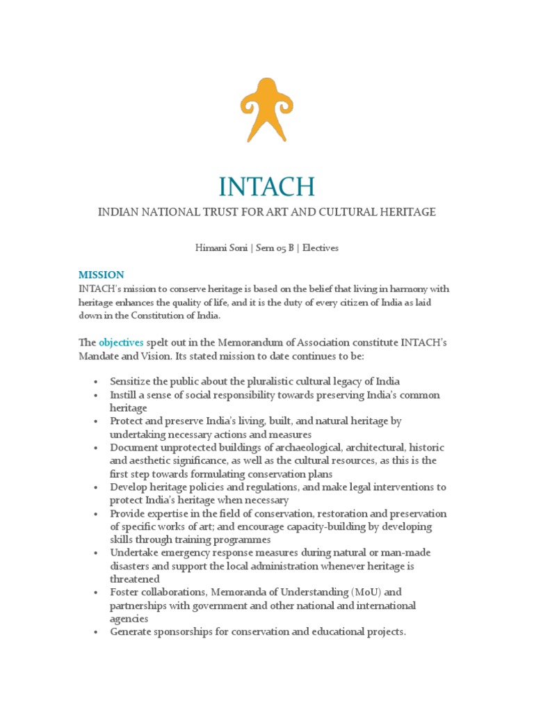 Intach: Indian National Trust For Art and Cultural Heritage | PDF ...