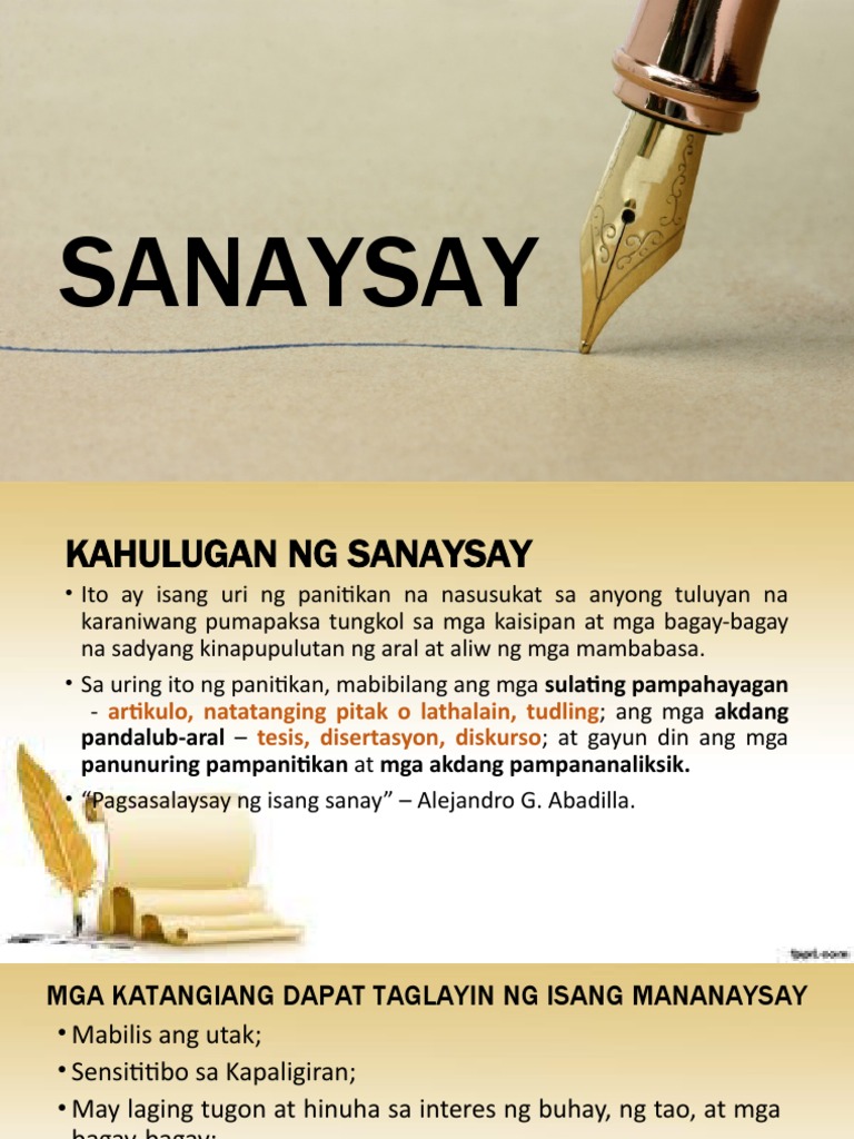 SANAYSAY | PDF