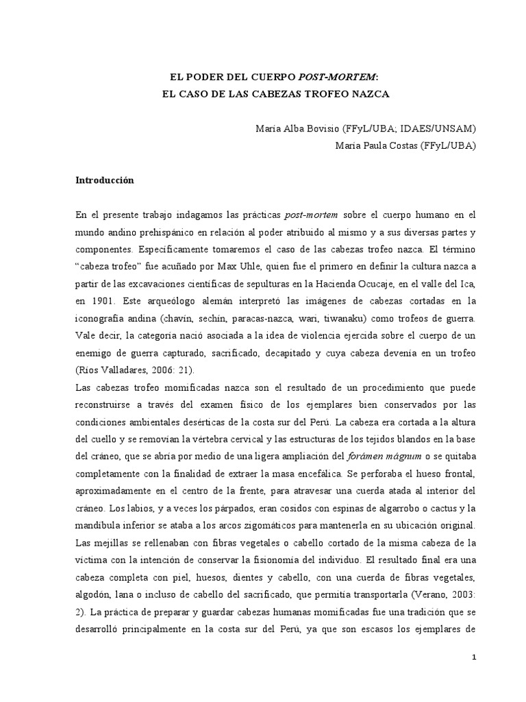 El Poder Del Cuerpo Post Mortem El Caso | PDF | Alma | Imperio Inca