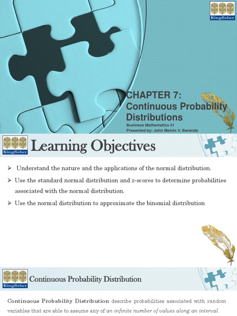 CHAPTER 7 Continuous Probability Distributions | PDF | Probability ...