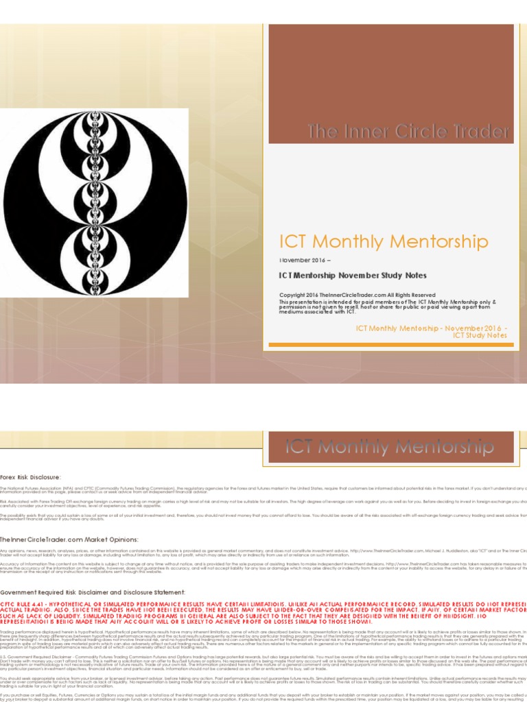 ICT MENTORSHIP Month 3 | PDF | Futures Contract | Foreign Exchange Market