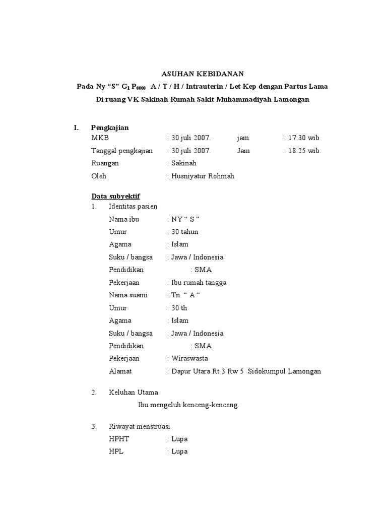 Askeb Partus Kasep | PDF