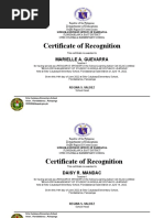 Certificate of Recognition For Feeding Program | PDF