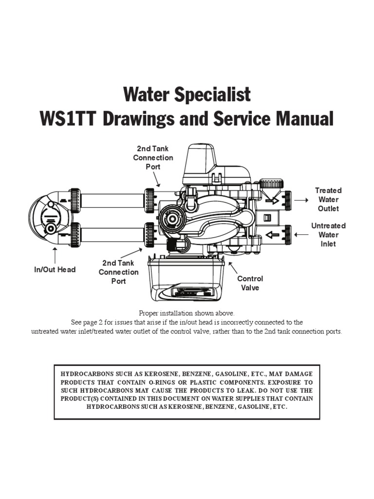 Water Specialist WS1TT Drawings and Service Manual: 2nd Tank Connection ...