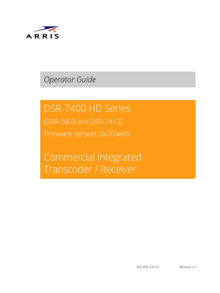 DSR-7400 HD Series Operator Guide | PDF | Menu (Computing) | Electromagnetic Interference