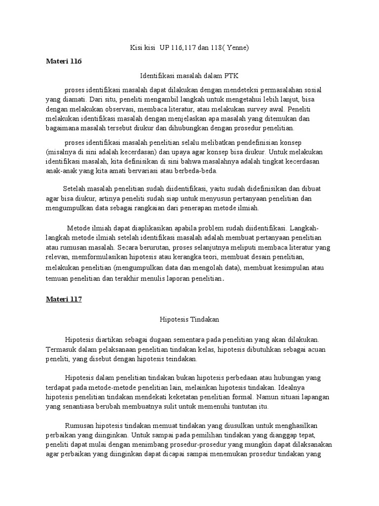 Kisi Kisi UP 116 | PDF