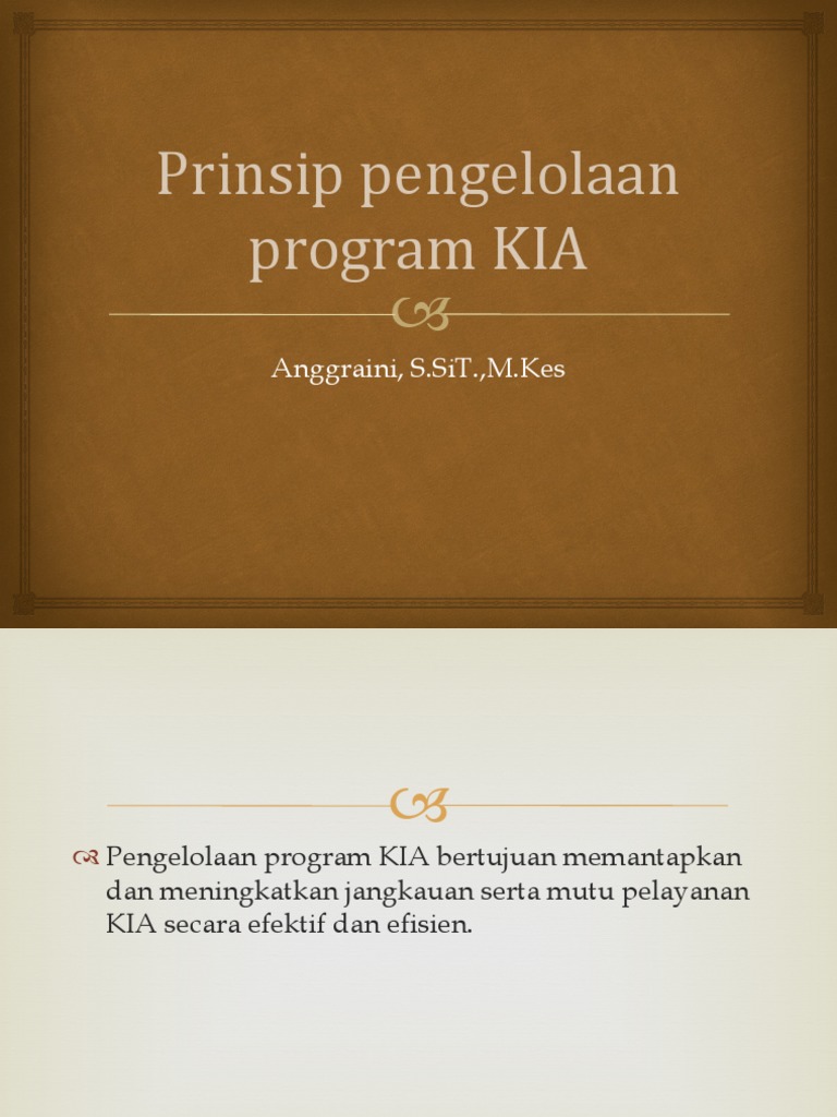 Prinsip Pengelolaan Program KIA | PDF