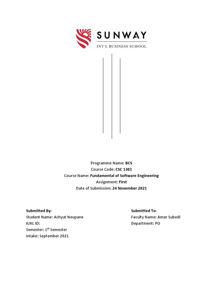 CSC 1301 Fundamental of Software Engineering First Assignment | PDF ...