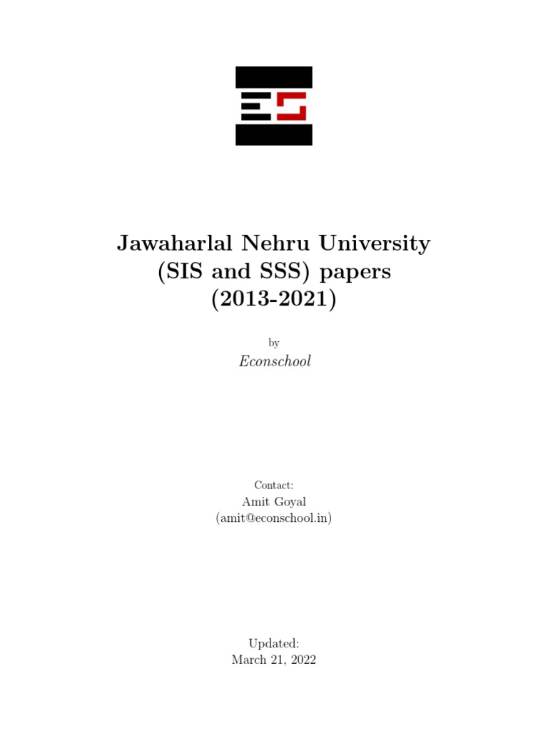 JNU Economics Papers 2013-2021 | PDF