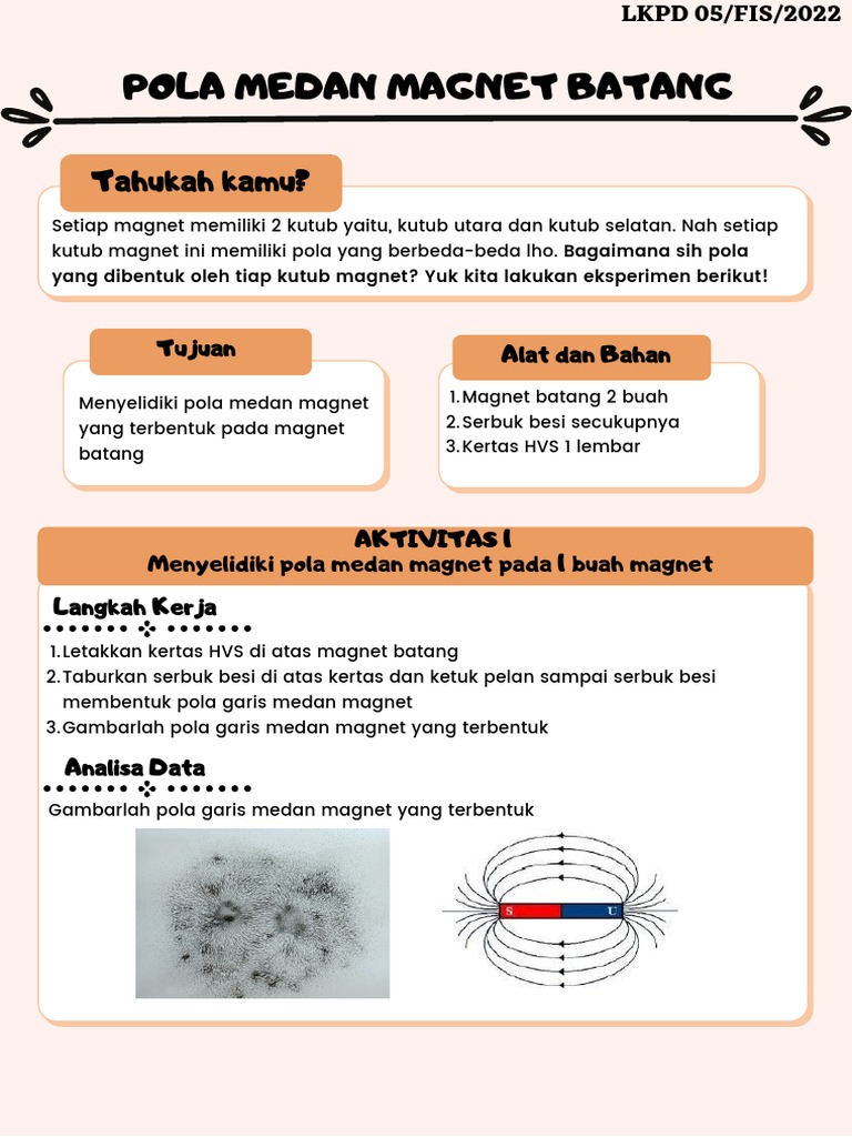LKPD 05 Pola Magnet Batang Indri Widyastuti | PDF | Sains & Matematika | Teknologi & Rekayasa