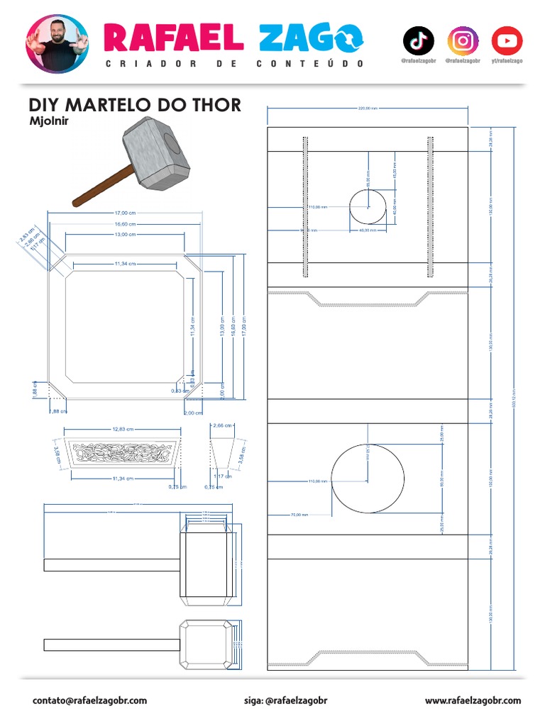 Thor Martelo Moldes (Thor Mjolnir Templates) | PDF | Thor | Germanic ...