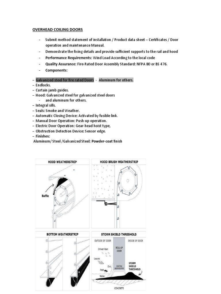 Overhead Coiling Doors Checklist | PDF | Door | Building Materials
