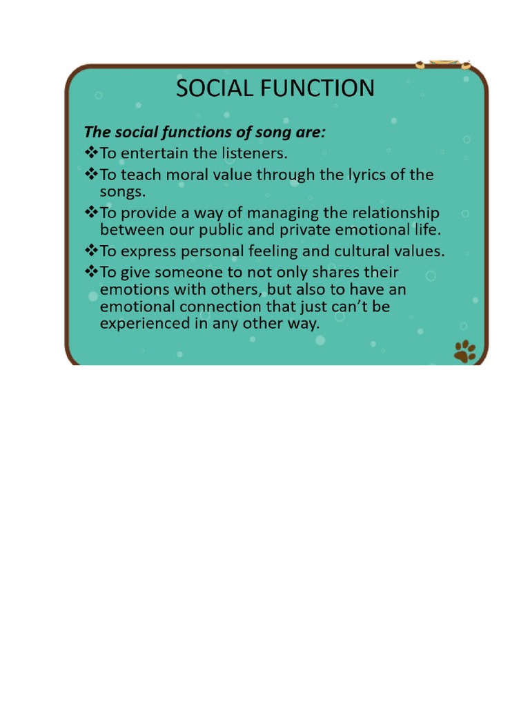 The Social Function of Song | PDF