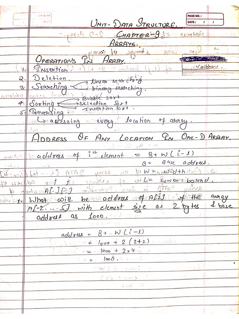 Dsa Hand Written Notes By Anuj Pdf