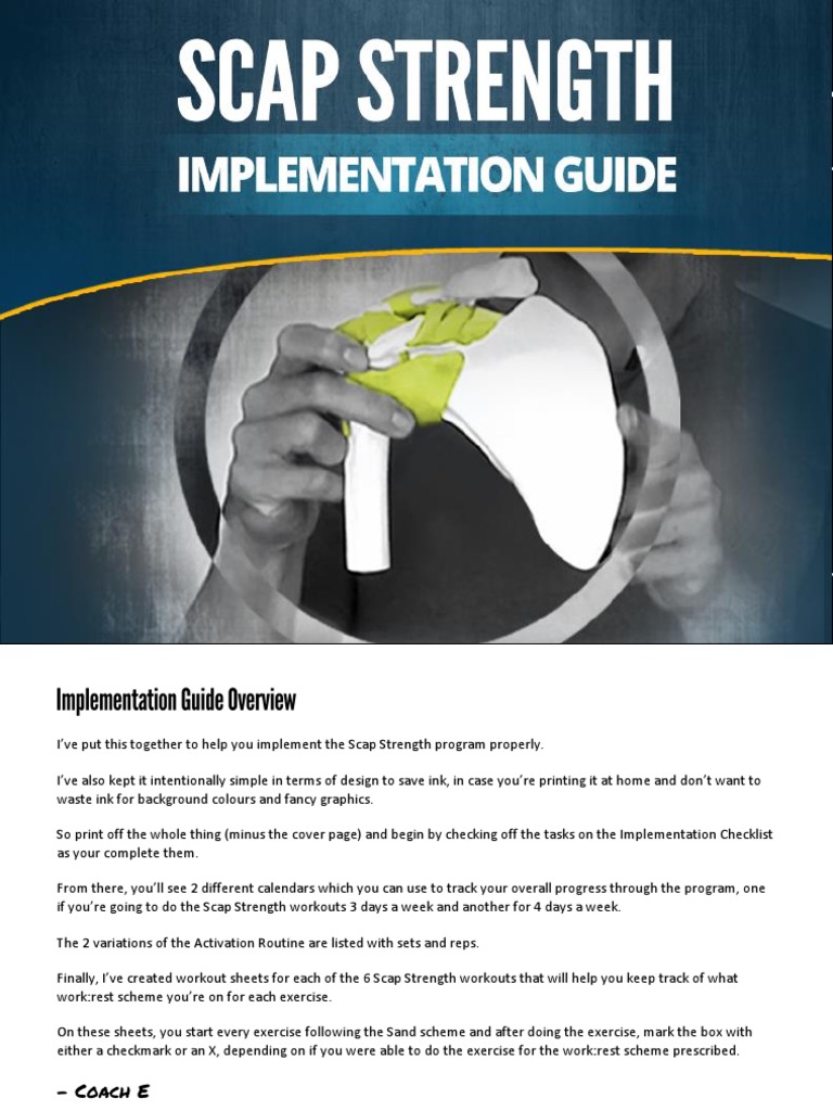 Scap Strength Implementation Guide | PDF | Hobbies | Physical Exercise