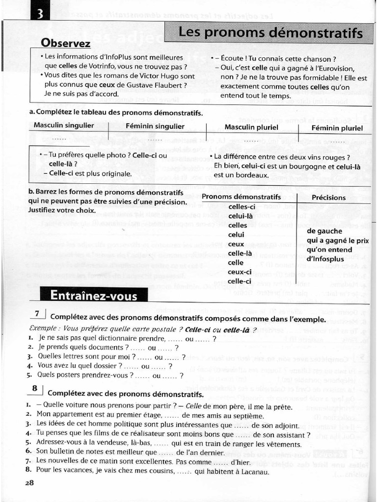 Exercices Pronoms Démonstratifs | PDF