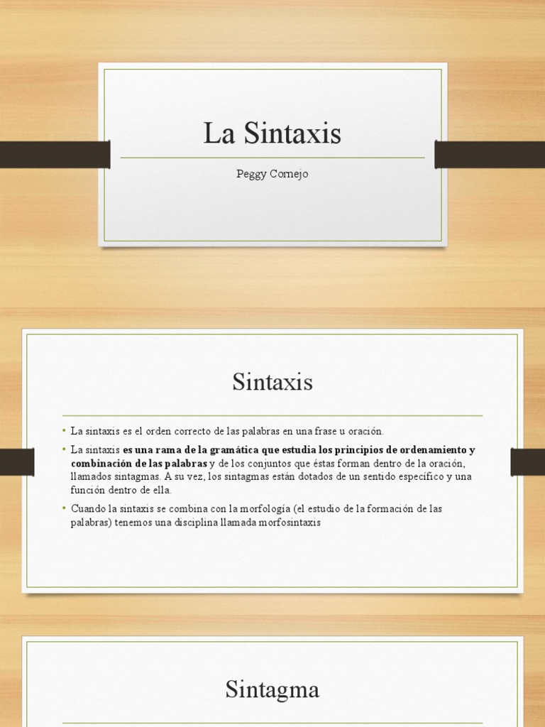 La Sintaxis | PDF | Asunto (gramática) | Predicado (Gramática)