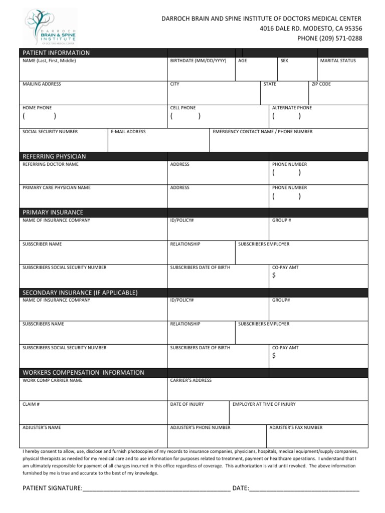 DMC Patient Forms | PDF | Allergy | Pain