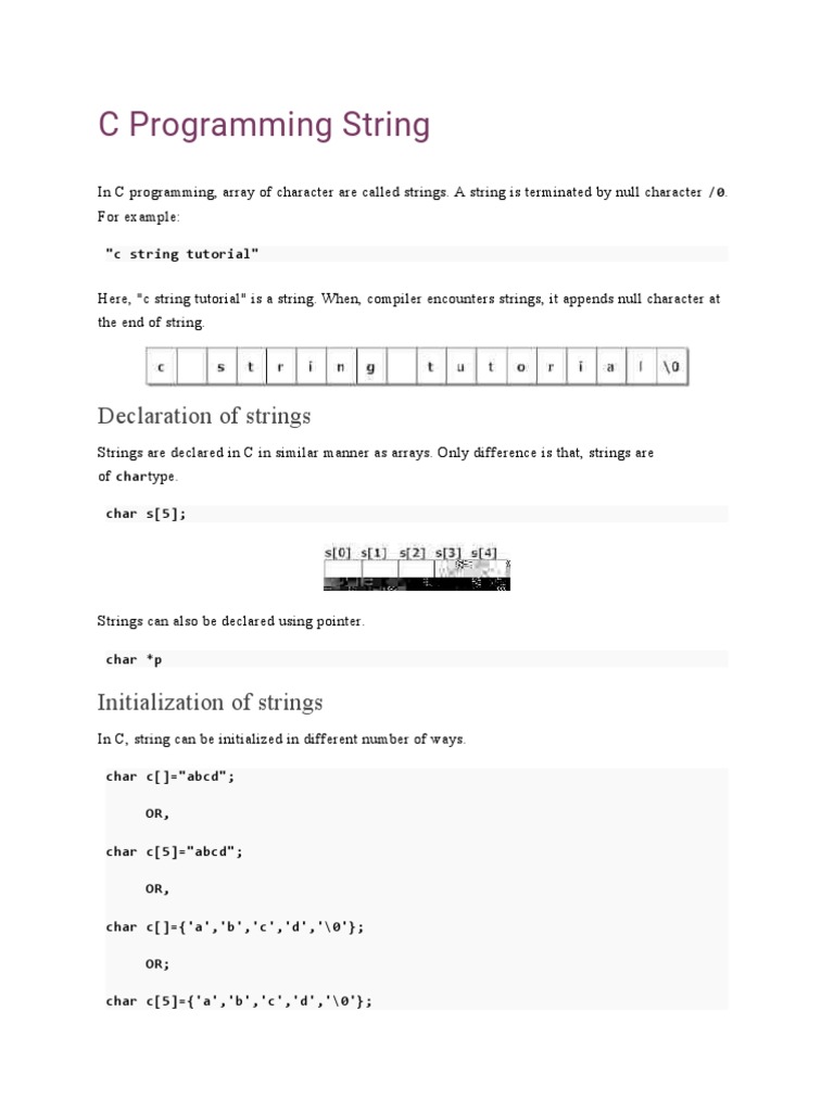 C Programming String Pdf String Computer Science Pointer Computer Programming