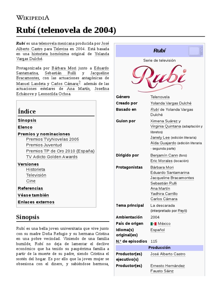 Rubí (Telenovela de 2004) | PDF