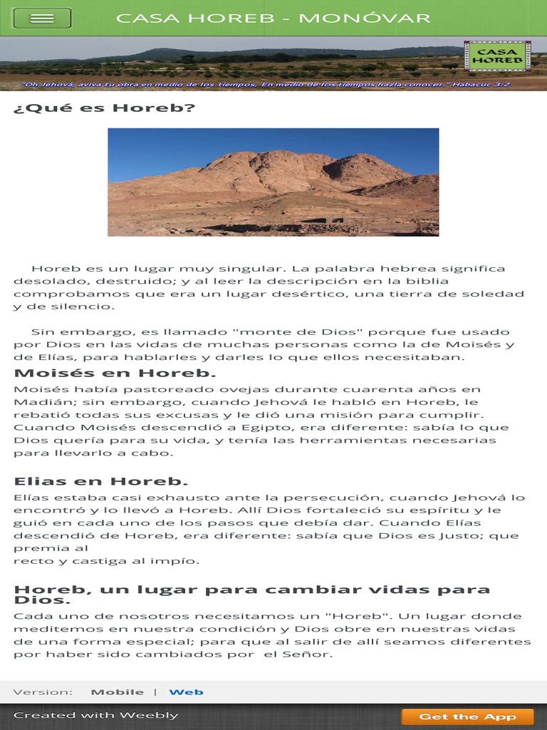 Horeb: Monte de Transformación Bíblica | PDF | Historia
