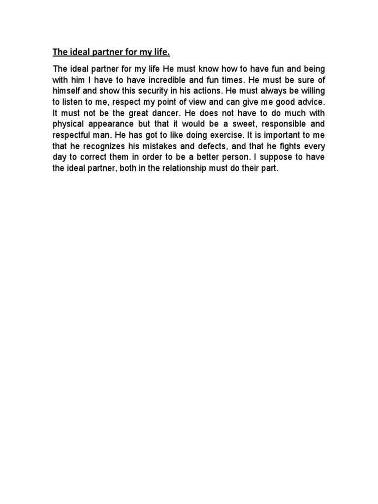 Qualities of My Ideal Partner | PDF | Lifestyle
