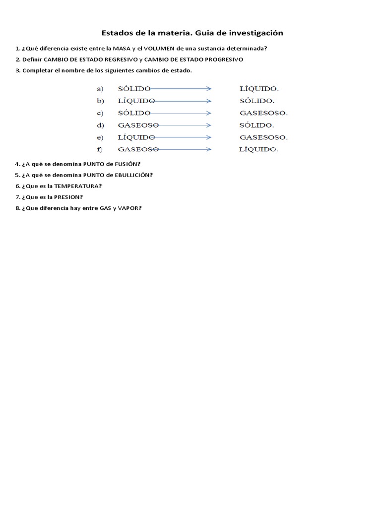 5 - Guia de Investigacion de Estados de La Materia | PDF