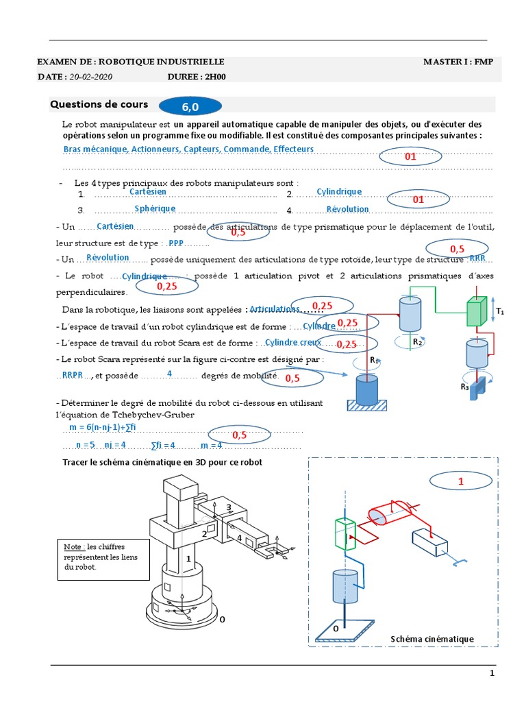 Correction - EMD ROBOTIQUE 2020 BMS - Fabrication Mécanique Et Productique FMP | PDF | Physique ...