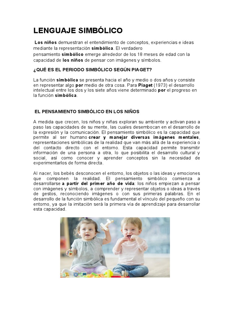 Desarrollo del Lenguaje Simbólico Infantil | PDF | Los símbolos ...