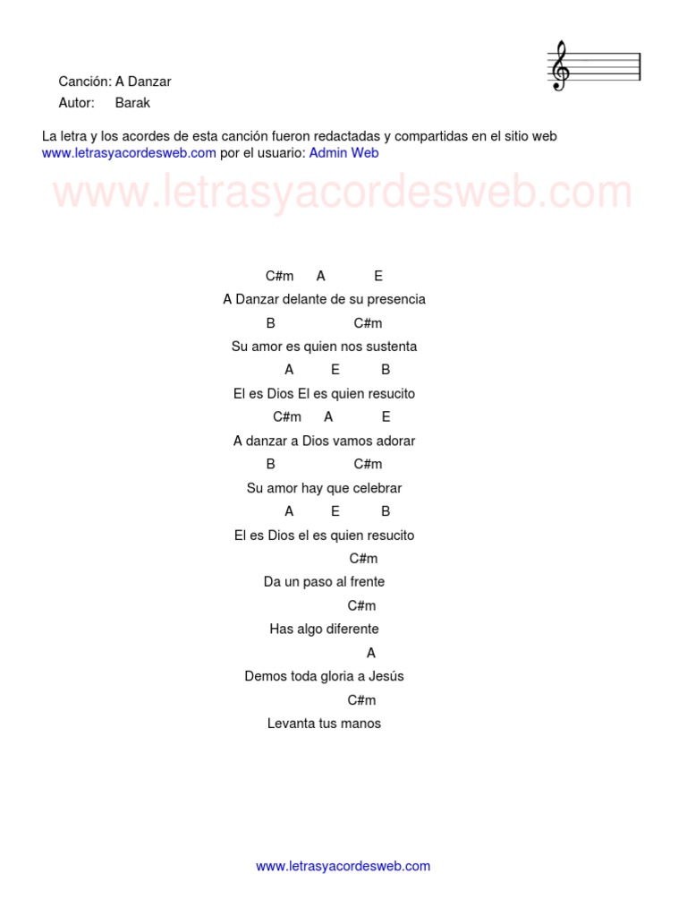 A Danzar: Letra y acordes de una canción dedicada a alabar a Dios | PDF