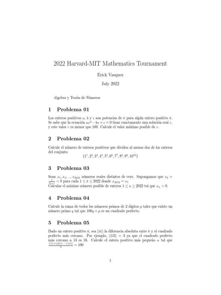 2022 Harvard MIT Mathematics Tournament | PDF | Triángulo | Rectángulo