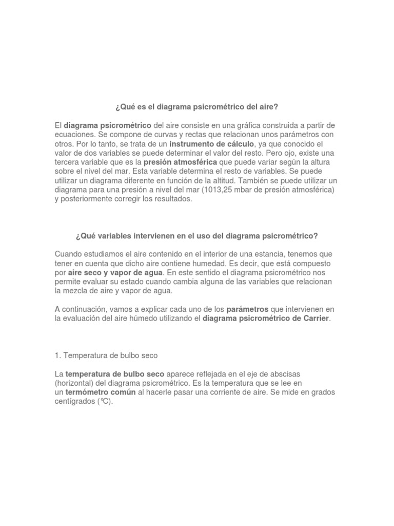 Como Usar El Diagrama Psicrometrico | PDF | Humedad | Temperatura