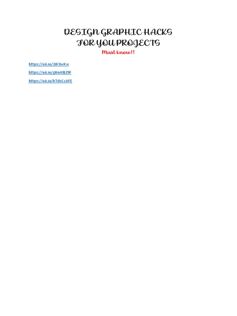 Graphic Design Hacks | PDF