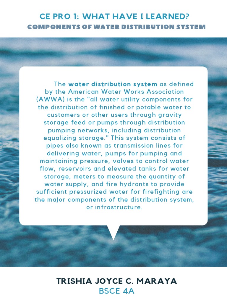 Components of Water Distribution System | PDF | Pump | Valve